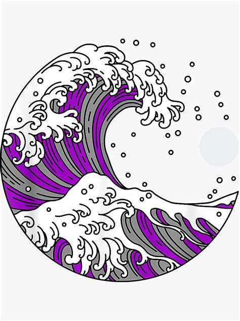 Asexual Pride Japanese Wave Lgbtq Ace Flag Lgbt Asexuality Sticker