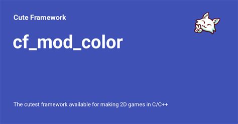 Cf Mod Color Cute Framework