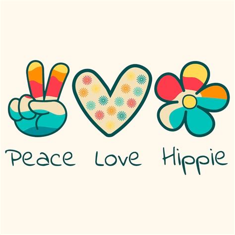 Premium Vector Icon Sticker In Hippie Style With Text Love Peace