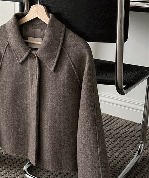 어나더포인트 울100 프시케 헤링본 핸드메이드 숏코트 3color 위시버킷