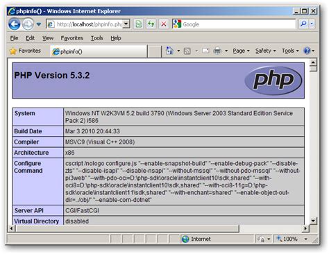 comment installer php sur iis 6 pour windows server 2003 azur plus