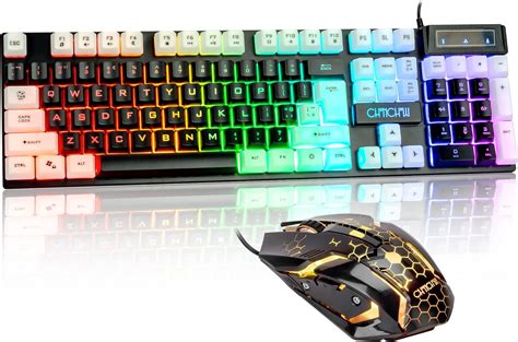 Chonchow Light Up Keyboard And Mouse Combo Full Size Rgb