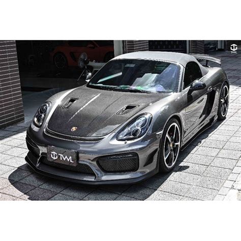 Twl台灣碳纖 全新porsche保時捷 981cayman Boxster Gts Gt4 碳纖維卡夢風刀 前保定風翼 蝦皮購物