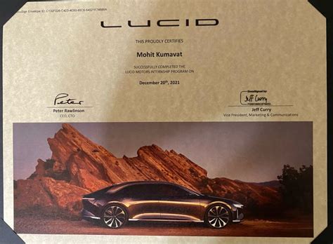 Mohit Kumavat On Linkedin Lucidmotors Lucidteam Lucidmotors