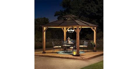 Sunjoy 11 X 11 Cedar Framed Wood Gazeb