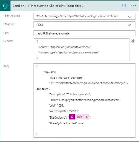 Create A Sharepoint Online Team Site Using Power Automate Group