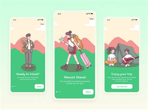 travel app onboarding screen ui by narinder on dribbble