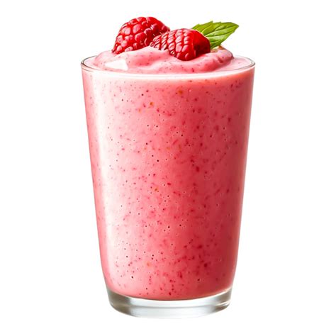 Refreshing Raspberry Smoothie With Fresh Berries And Mint Leaves 53177466 Png