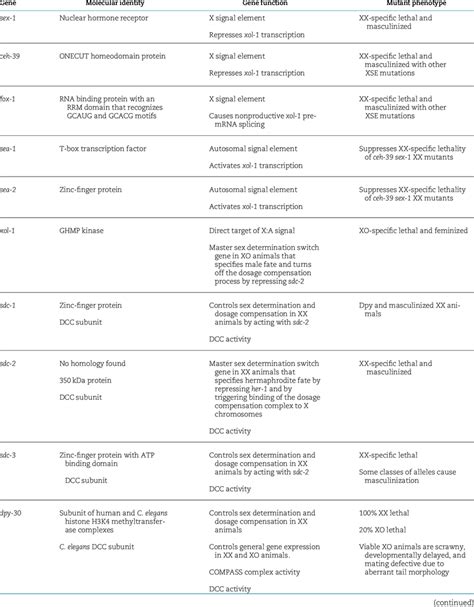 Genes Central To Sex Determination And Dosage Compensation Download