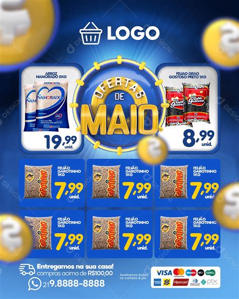 Encarte Ofertas De Maio Venha Conferir Social Media Psd Editável