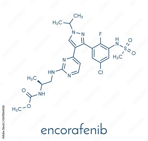 Poster Encorafenib Melanoma Drug Molecule Skeletal Formula Wall Art Ukposters