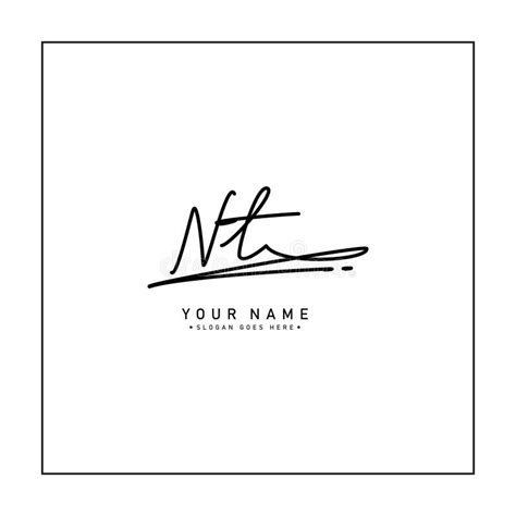 Handwritten Signature Logo For Initial Letter NT Vector Logo Template