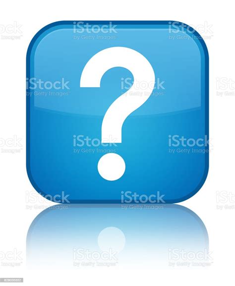 Question Mark Icon Special Cyan Blue Square Button Stock Illustration