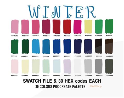Afifshop Etsy Winter Color Palette Color Palette Challenge