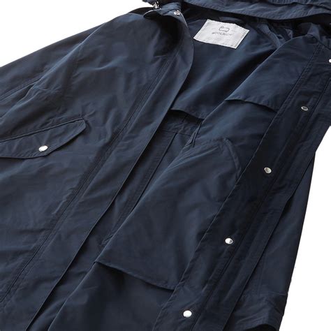 Woolrich Parka Long Summer Woman Melton Blue Mascheroni Store
