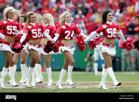 Kansas City Chiefs Cheerleaders Entertain The Crowd During The Chargers