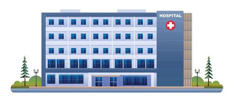 Public Hospital Building Vector Illustration Medical Clinic Isolated