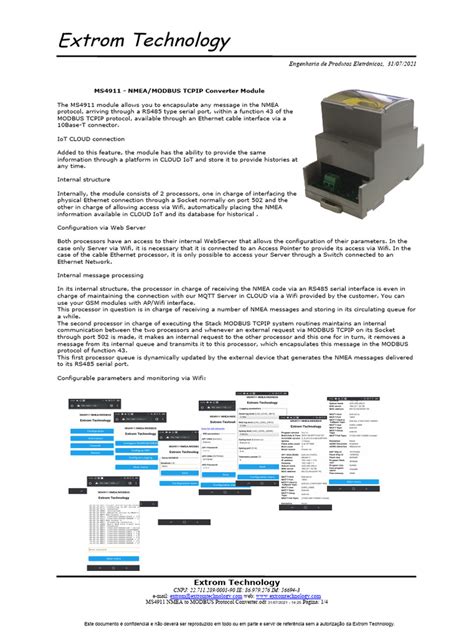 Ms4911 Nmea To Modbus Protocol Converter Pdf Internet Protocol