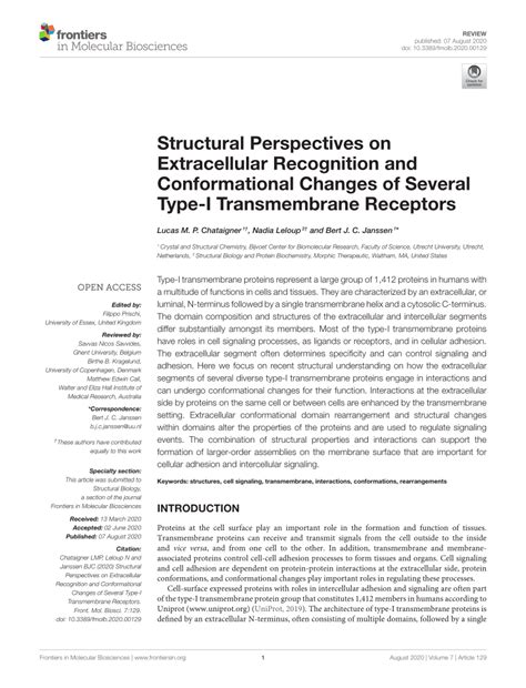 PDF Structural Perspectives On Extracellular Recognition And