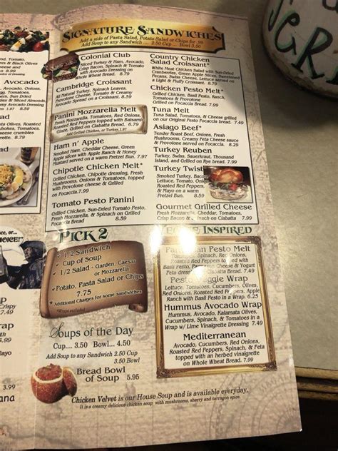 Carta Del Café Boston Coffeehouse Deland