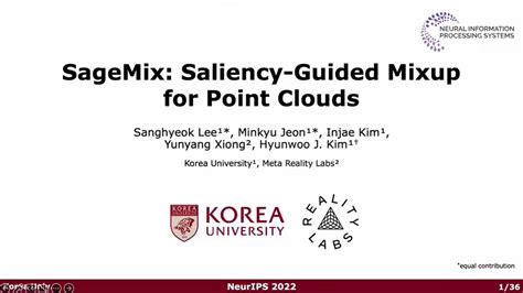 Sagemix Saliency Guided Mixup For Point Clouds Neurips 2022 Youtube
