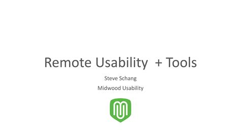 Remote Moderated Usability Testing And Tools Pdf