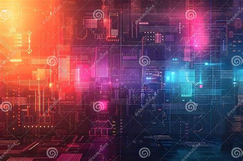 Background With Technological Digital Data Interface Elements