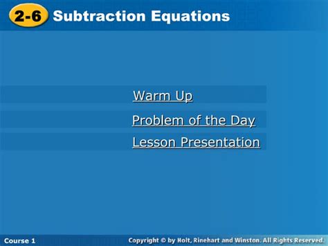 Subtraction Equations Ppt