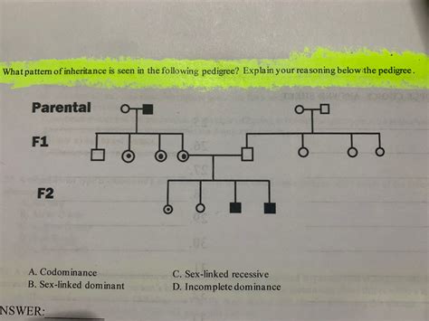 Solved What Pattern Of Inheritance Is Seen In The Following Chegg