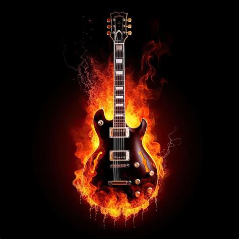 Premium Ai Image Aesthetic Guitar With Amazing Colorful Look Bckground