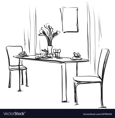 Dining Room Table Sketch