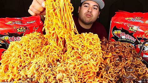 Cheesy Nuclear Fire Noodles • Mukbang Youtube