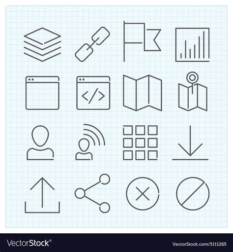 Linear Icons Set Royalty Free Vector Image VectorStock