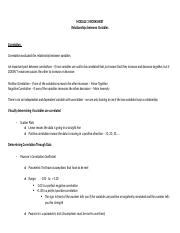 BioStats Notes Docx MODULE WORKSHEET Relationships Between Variables Correlation