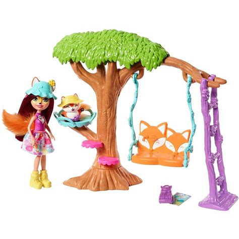 Кукла Игровой набор Enchantimals FRH44/FRH45 Домик на дереве Фелисити ...