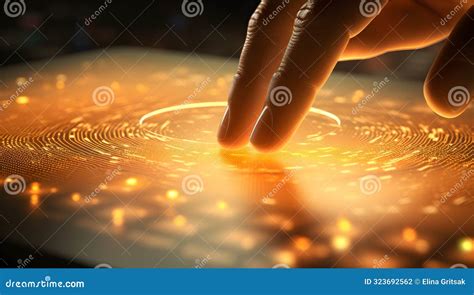 Digital Fingerprint Scanner Enhancing Security Biometric Identity Stock Illustration