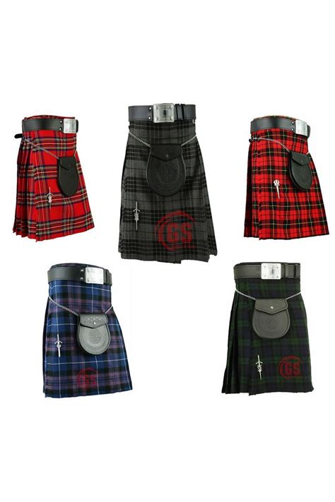 8 Yard Kilt Scottish Mens 13oz Tartan Traditional Casual Kilts Sporran