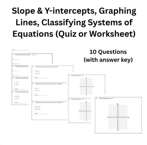 Graphing Lines Classifying Lines Quiz Or Worksheet 10 Questions With