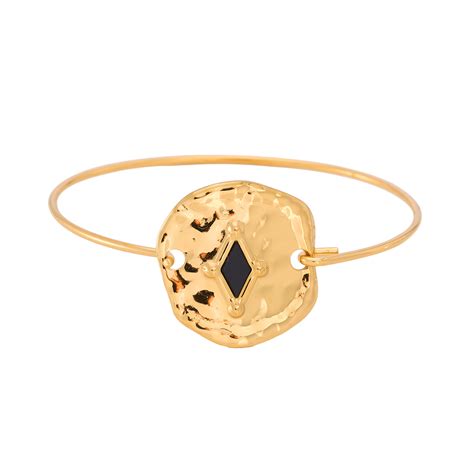 Shield With Natural Stone Stainless Steel Bracelet Gold 131428 80