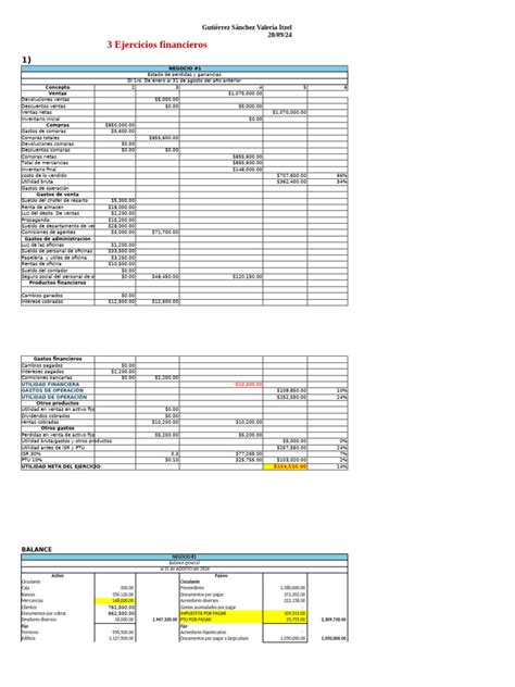 Tarea 3 Ejercicios Financieros Pdf Ratio Financiero Hoja De Balance