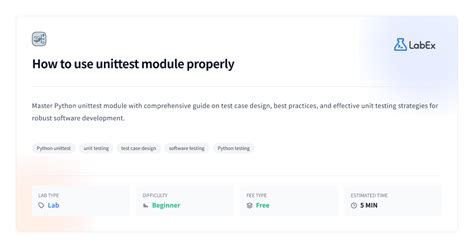 how to use unittest module properly labex