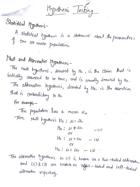 Unit 3 Hypothesis Testing Pdf
