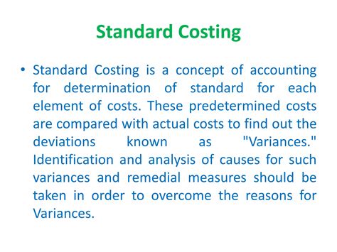Standard Costing Ppt Pptx Business Accounting And Finance Business