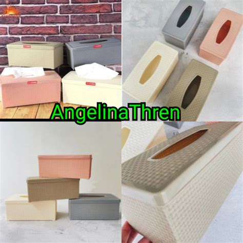 Jual TEMPAT TISU MOTIF ROTAN TISSUE BOX KOTAK TISU PERSEGI PANJANG Kab Tangerang