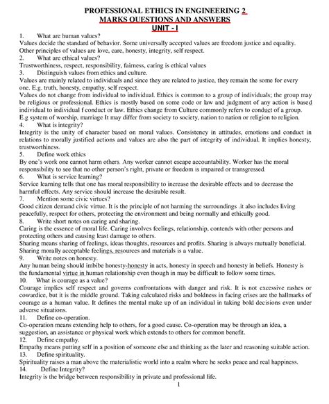 GE GE Professional Ethics In Engineering Important Questions PROFESSIONAL