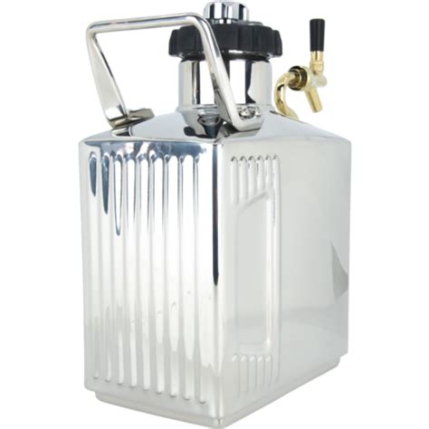 Craft Master Growlers 128 Oz Cap And Tap Growler Polished Stainless