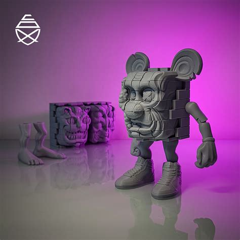 🐁 Pixel Mouse Body Holder・ 3d File For 3d Printing・cults