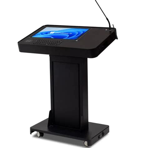 Height Adjustable Electronic Lectern With Wireless Connection For Audioandvideo Focus Digital