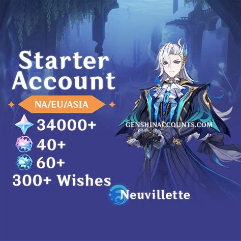 Neuvillette Ar40 Genshin Impact Farmed Starter Account Genshin