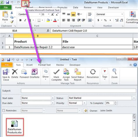 2 easy methods to quickly create an outlook task for an excel workbook